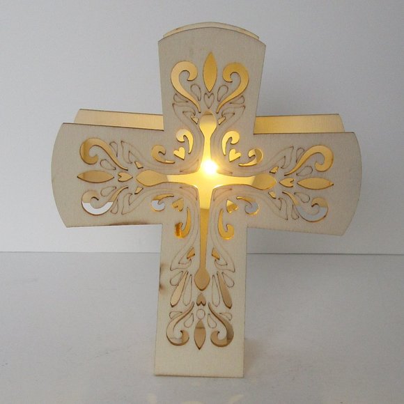 Accents | Stencil Cut Wooden Cross Lantern | Poshmark